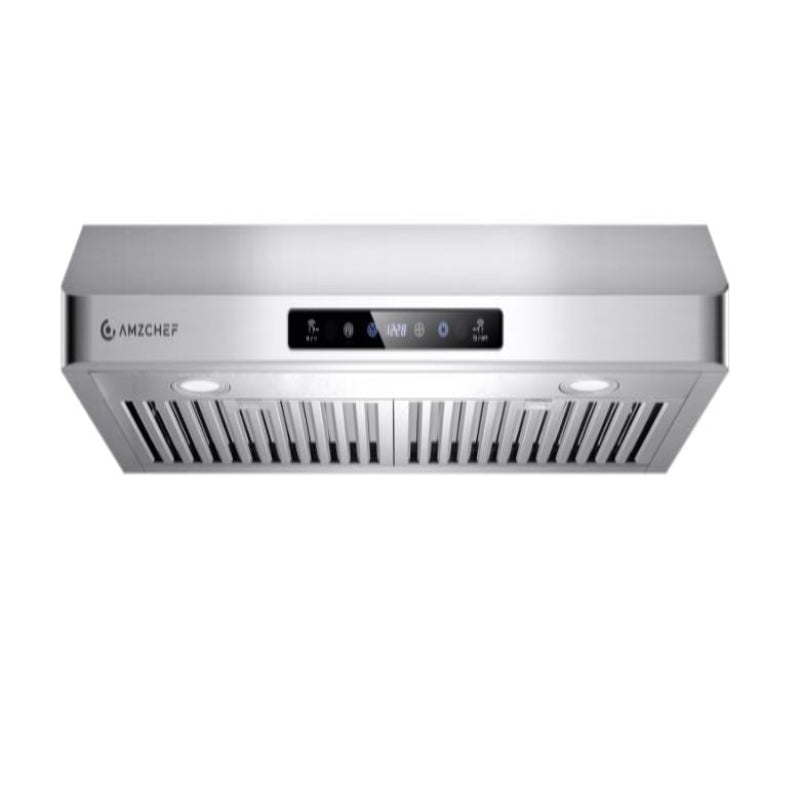 (New Open Box) AMZCHEF 30" Under Cabinet 430 Steel 700CFM Hood with Sm ...